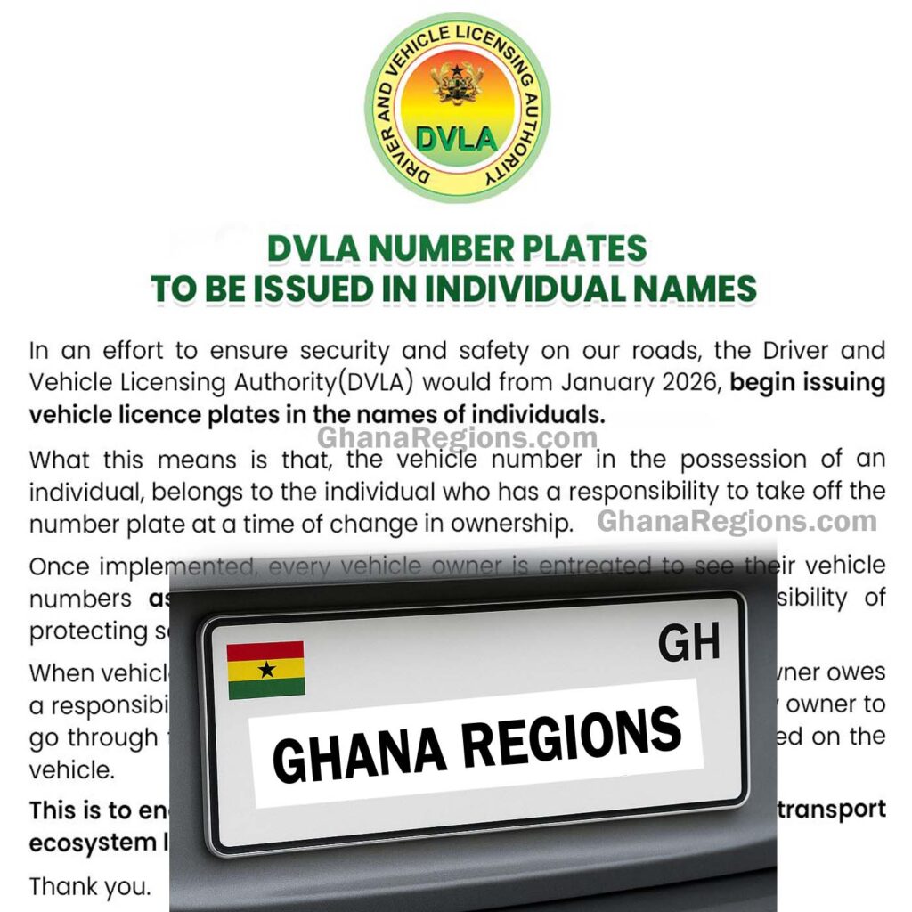 Ghana’s DVLA to Issue Number Plates in Individual Names from January ...